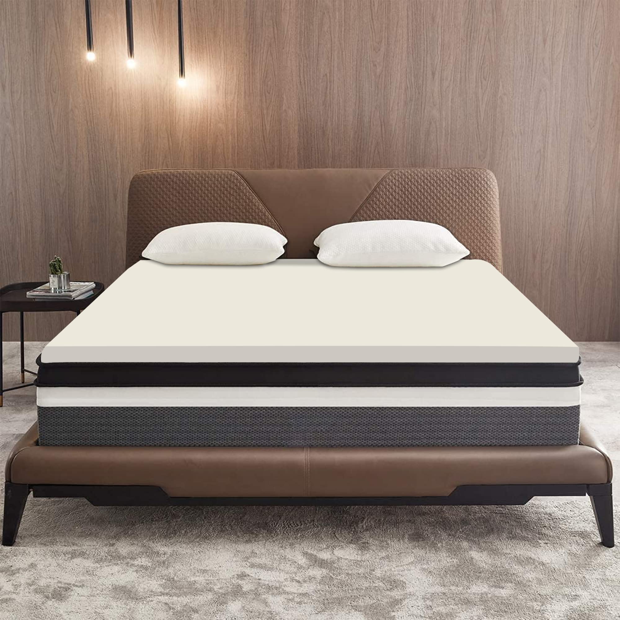 Nutan 1-inch Breathable Foam Mattress Topper for Orthopedic Support, Premium Supporting Bed Pads with Luxurious Softness, Comfortable Bed Toppers for Back Pain and Better Sleep, King, White