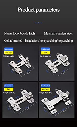 Combi Bolt Door Lock ,Sliding Door Lock , Sliding Bolt Door Locks Padlock, Stainless Steel Door Latch, 90 Degree Door Buckle for Cabinet, Bar, Closet, (Size:49mm) (Size : 70mm) ( Size : 70mm ( Size :