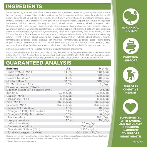 NutriSource Element Series Coastal Plains Dry Dog Food, Turkey, Salmon and Whitefish, 4LB