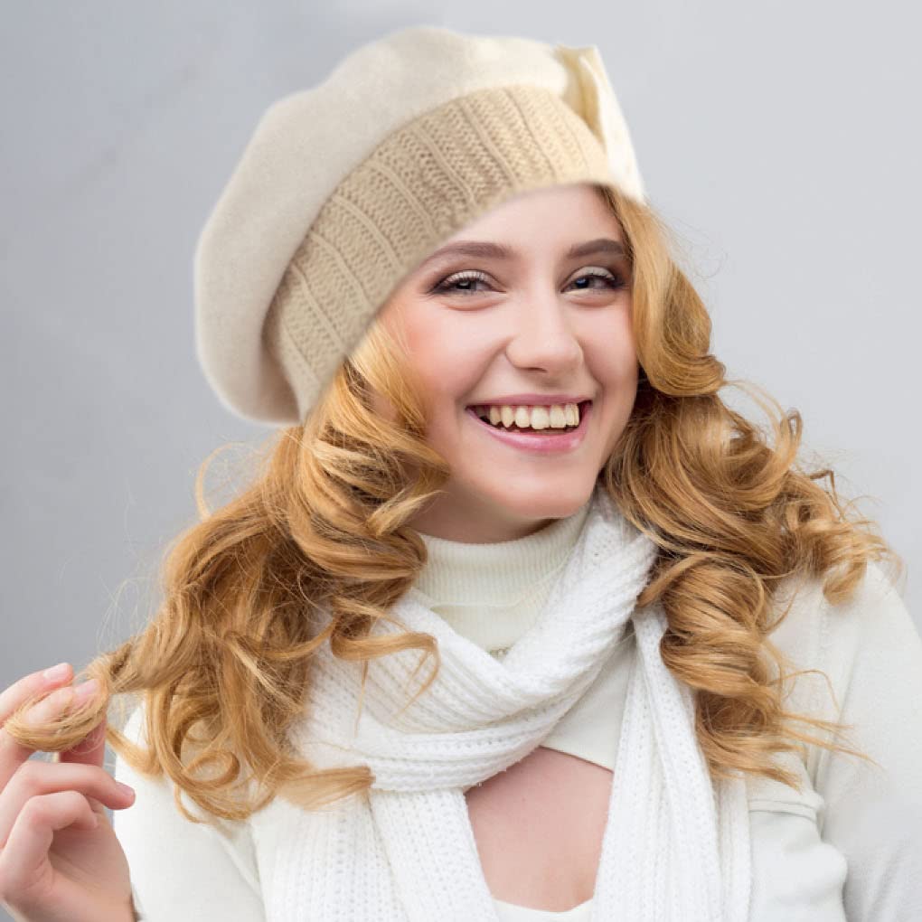 Women's Beret Hat Chic French Beret Beanie Wool Dress Winter Hats Hy022 (Red)