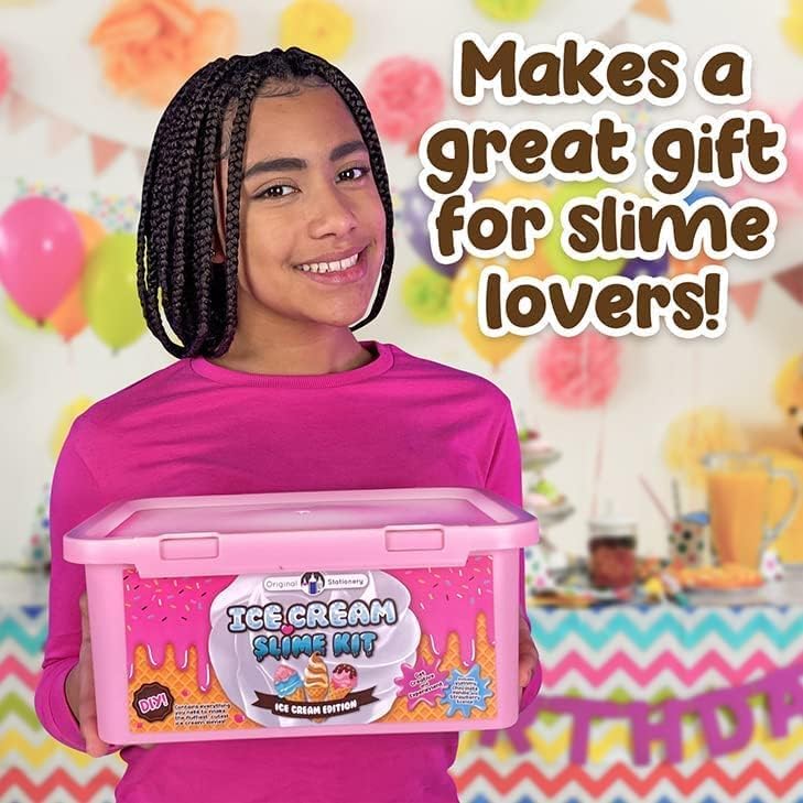 Original Stationery Ice Cream Slime Kit for Girls, Amazing Ice Cream Slime Making Kit to Make Butter Slime, Cloud Slime and Foam Slimes, Great Gift Idea