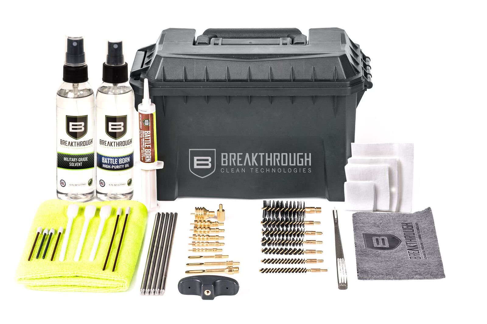 Breakthrough Clean Universal Gun Cleaning Kit - Ammo Can Case with Gun Cleaning Supplies - .22 Caliber - 12 Gauge