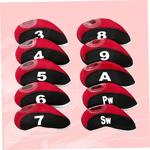 GAFOKI Golf Skort Golf Skort Golf Skort Golfing Accessories 10 pcs Red Golf Putter Headcover Club Covers Iron and Numbers with Neoprene Black Golf Iron Covers Golf Iron Covers Golf Iron Covers