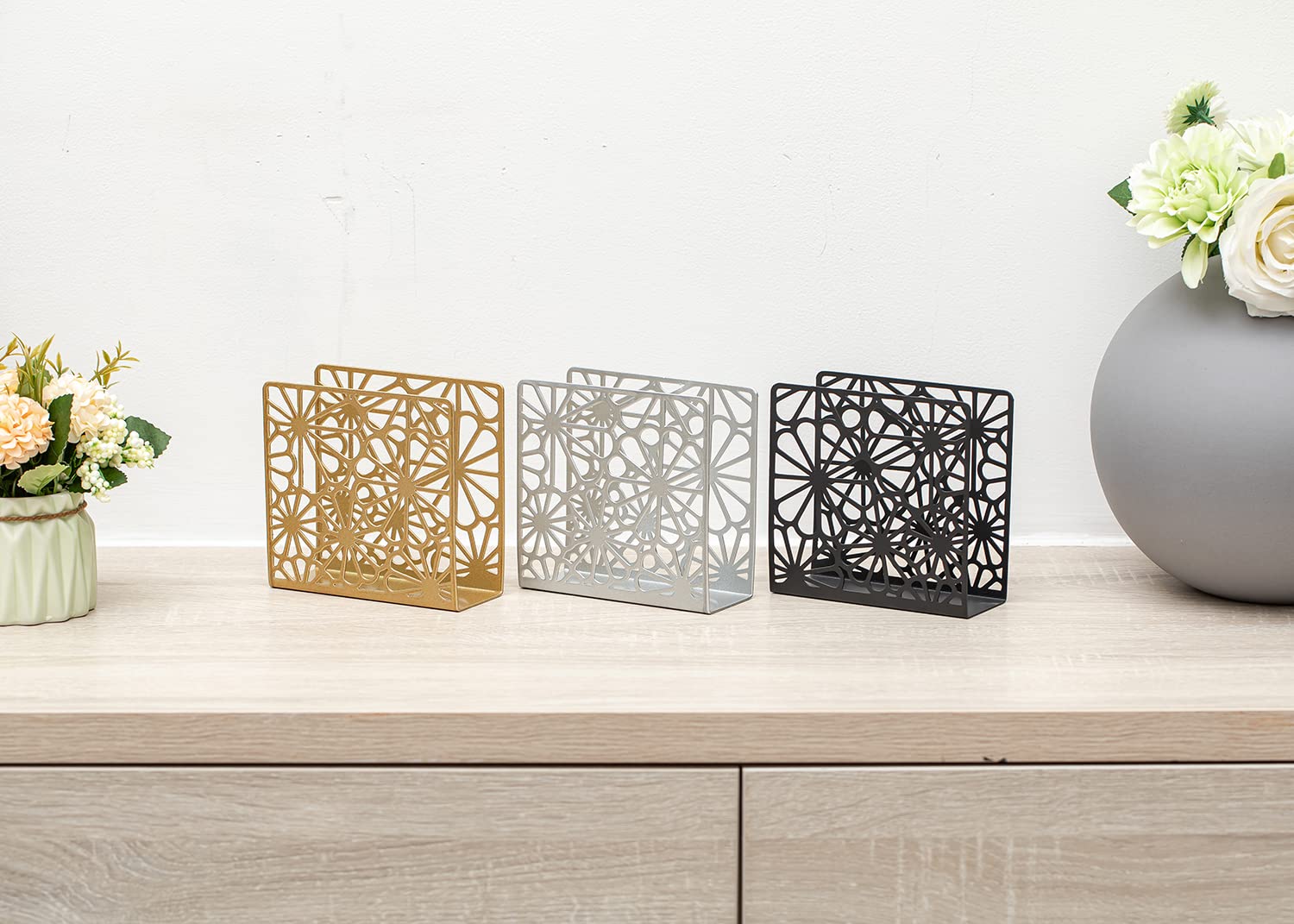 Farmhouse Black Napkin Holder for Table Decor, Modern Metal Paper Napkin Holders for Your Home Kitchen Bathroom Dinning Table