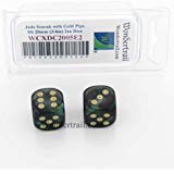 Wondertrail WCXDC2005E2 Jade Scarab Dice with Gold Pips 20mm (3/4in) D6 Pack of 2