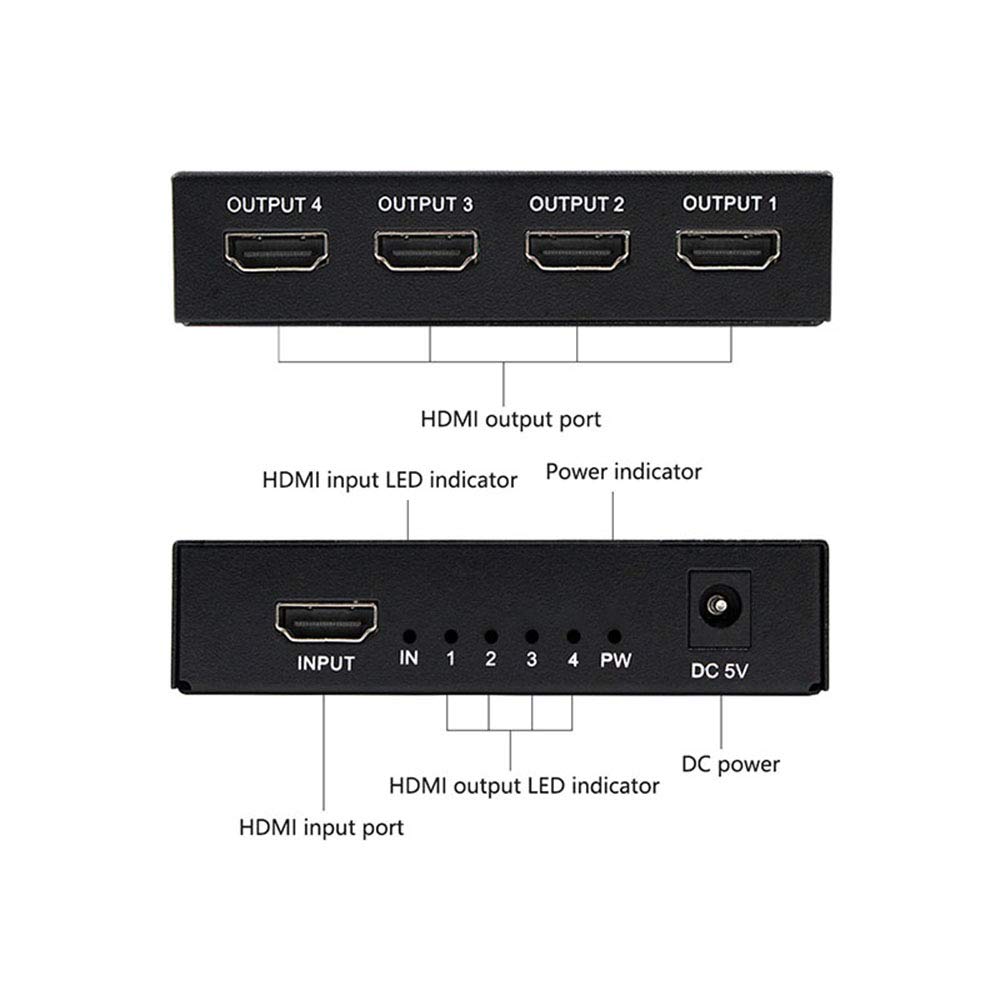 VSVABEFV 4K HD HDMI Switch, 4 Ports 4K x 2K HDMI 2.0 Switcher Hub Port Switches with IR Wireless Remote, for Mackbook HDTV Laptop Xbox 360 PS4 PS5
