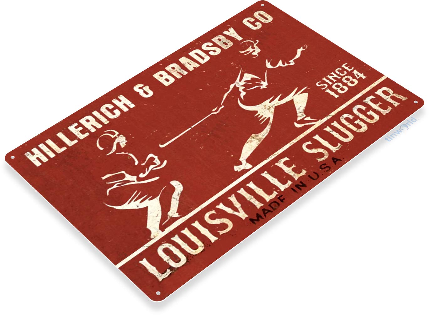 Tinworld TIN Sign “Louisville Slugger Bat Metal Decor Wall Art Bar Shop A478