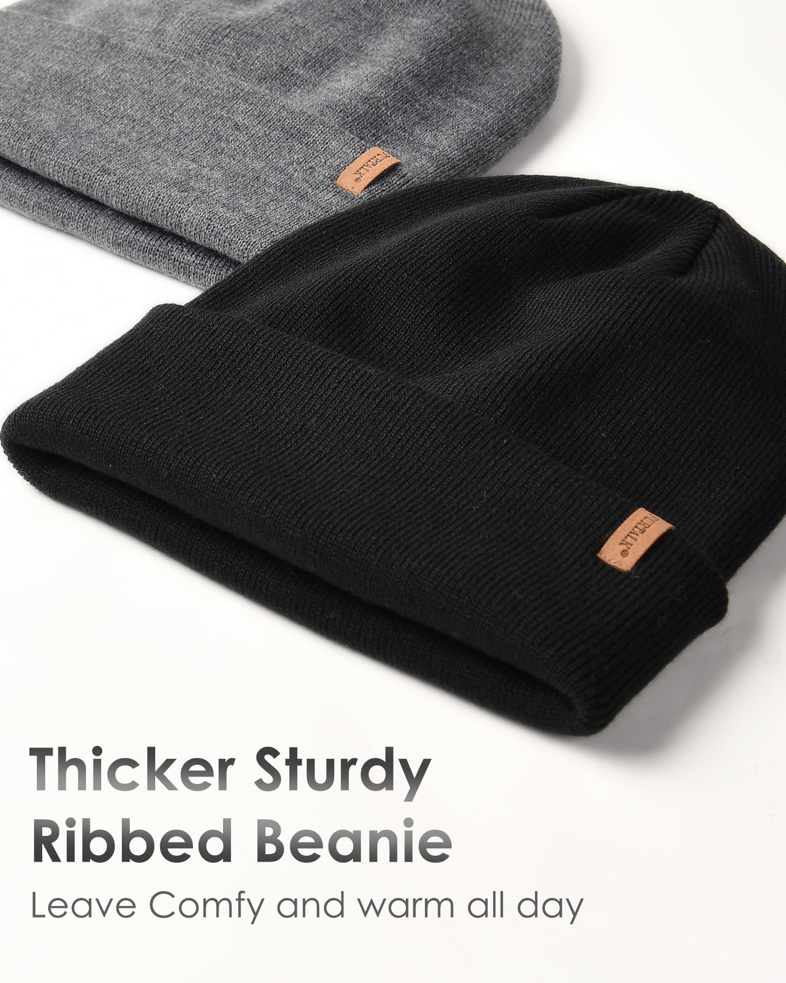 FURTALK Beanie for Men Women Cuffed Thick Knitted Unisex Winter Hat Beanies Skull Cap