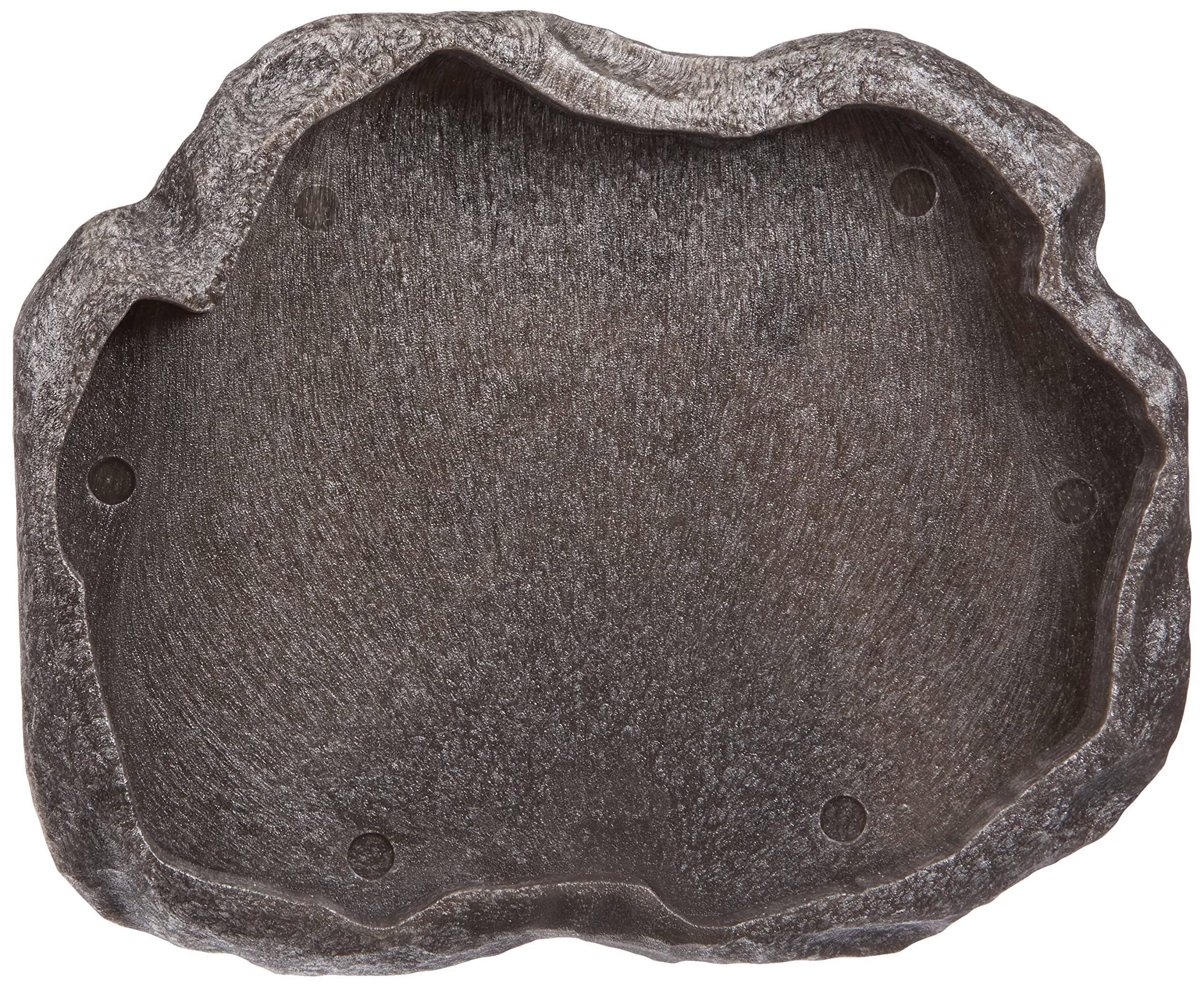 Zoo Med Reptile Rock Food Dish, Medium, 7.25"l x 6"w x 0.75"h, Colors may vary Black