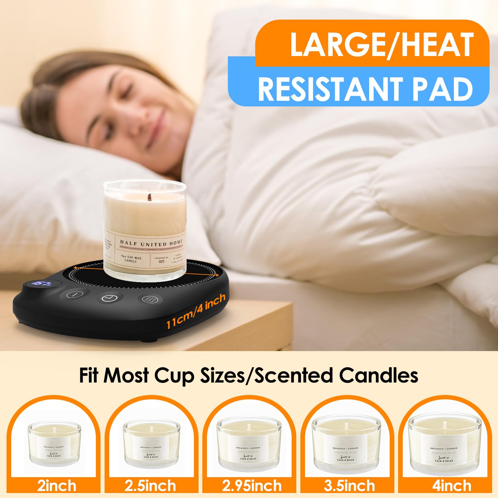 Coffee Mug Warmer - Fastest Heating & Highest Temperature, Coffee Cup Warmer for Desk Auto Shut Off, 4 Temp Settings & 1-12H Timer, Smart Electric Beverage Warmer for Coffee, Tea, Water, Milk and Coco