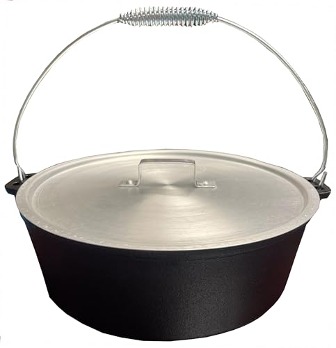 King Kooker CIFFB 6-Quart Cast-Iron Dutch Oven with Aluminum Lid and Basket