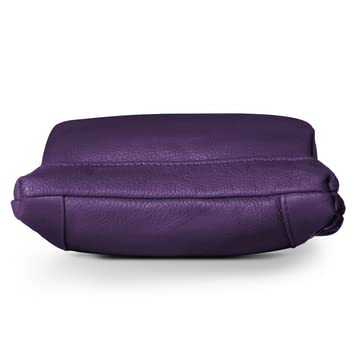 Finstores Women's Designer Multipurpose Soft Leather Handbags With Adjustable Shoulder Strap With Wallet And Multiple Pocket Purse_Purple