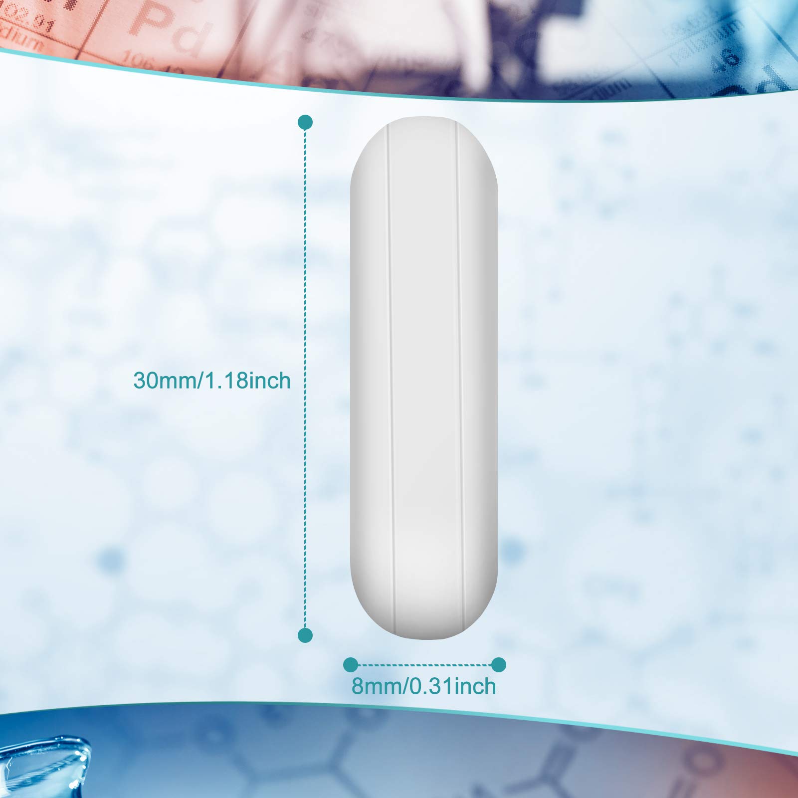 PTFE Magnetic Stirrer Mixer Stir Bar, White Color, Stir Rod Magnetic, Laboratory Bar, Stir Plate Bar, Stir Plate Magnet Stick (8 Pieces,30 mm/ 1.18 Inch)