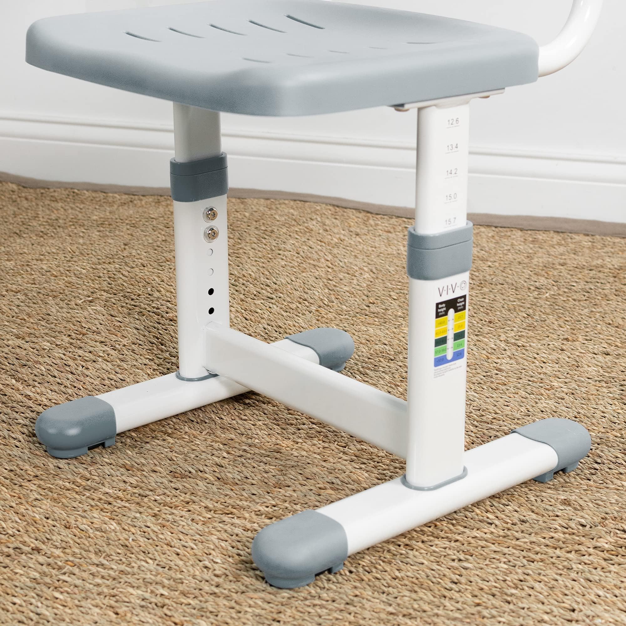 VIVO Height Adjustable Kids' Desk Chair, Chair Only, Multifunctional Interactive Workstation for School Study or Play, Children's Ergonomic Seat with Back, Gray, DESK-V201G-CH