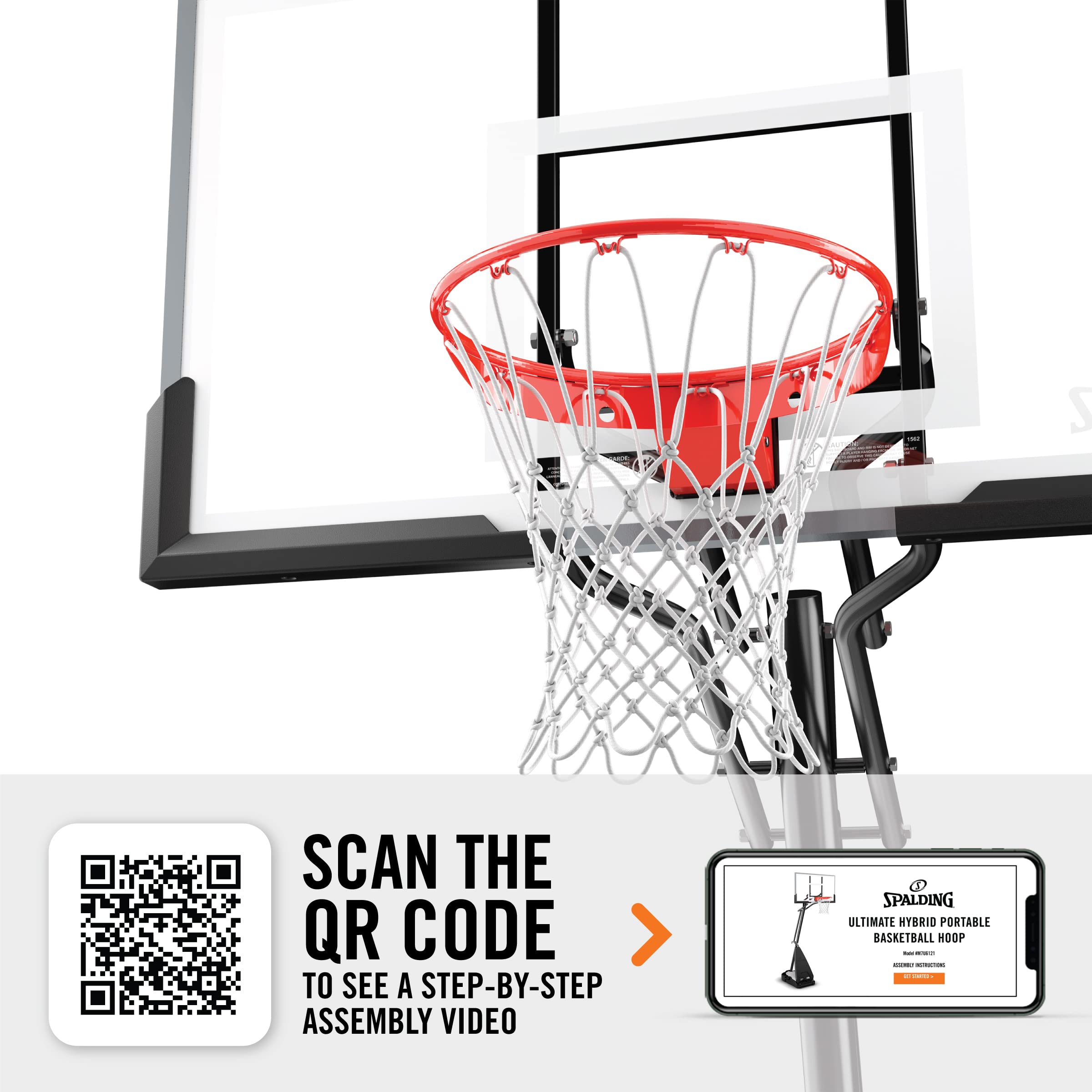 The Ultimate Hybrid, 60" Acrylic, Alum Trim, 3 Piece 3.5" Pole, Screw Jack Lift, Arena Slam Rim, Board Pad