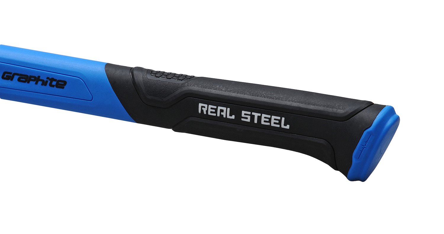 REAL STEEL Jacketed Graphite Magnetic 22 Oz Head Milled Face Framing Hammer with Straight Claw 0503