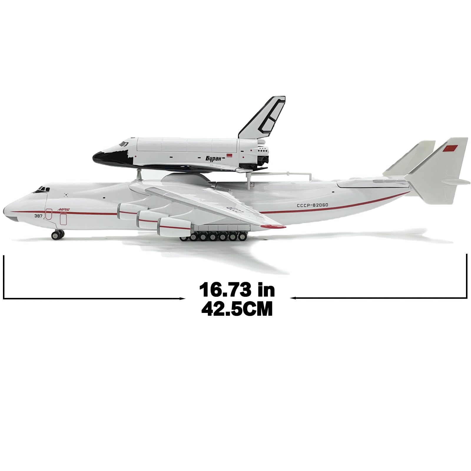 Mahfisj 1:200 Scale AN225 Model Airplane,Openable Cabin, 17-inch Length, Resin Aircraft Model Toy for Gifts and Collections (an225-2)