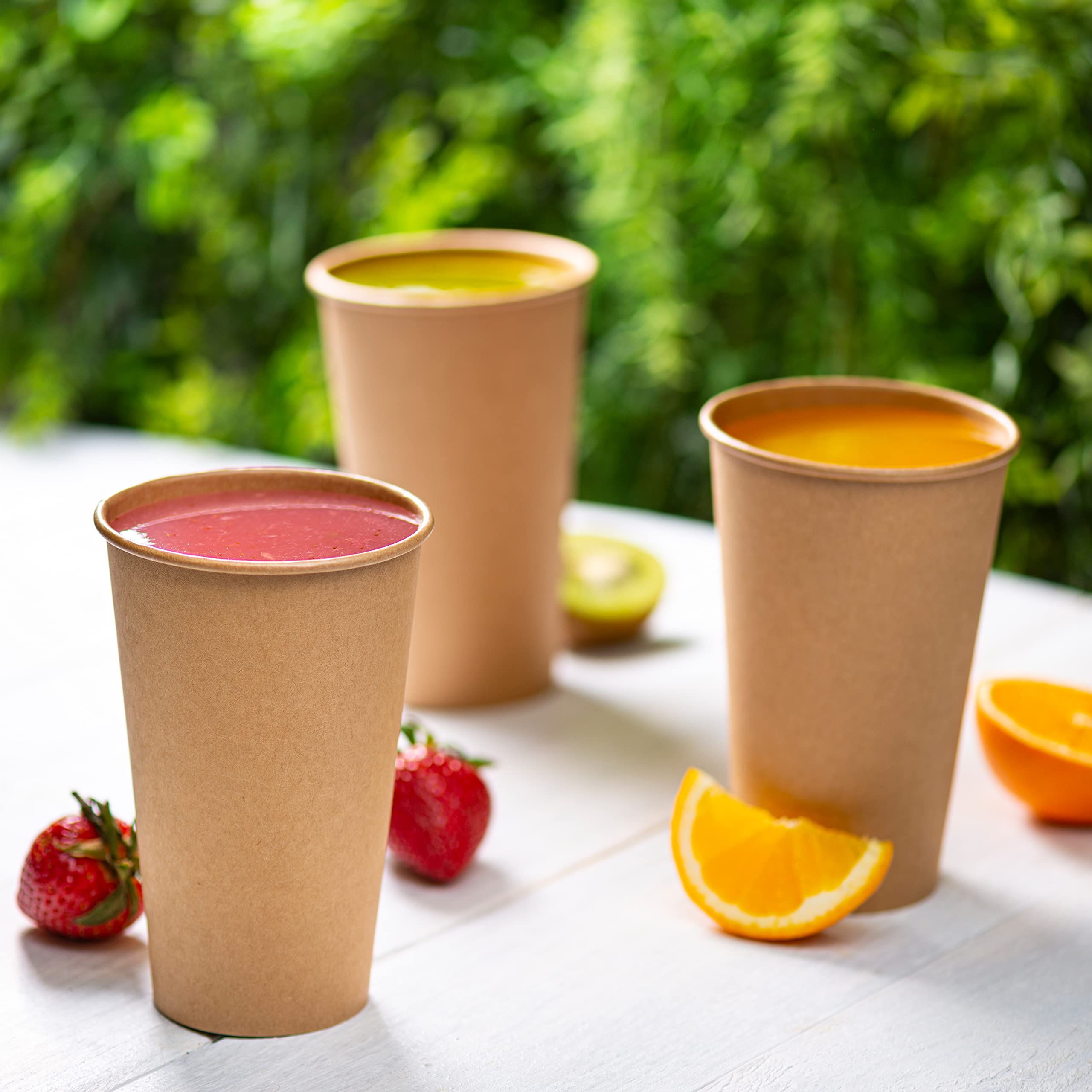Comfy Package [12 oz. - 100 Count Kraft Disposable Paper Cups, Hot Coffee Cups Brown Unbleached - Eco-Friendly Cups