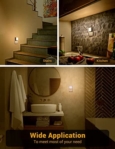 JandCase Night Lights Plug into Wall 2 Pack, Plug in Night Light with Dusk-to-Dawn Light Sensor, 3000K Soft White 0.3W, LED Nightlight for Bathroom, Adult, Hallway