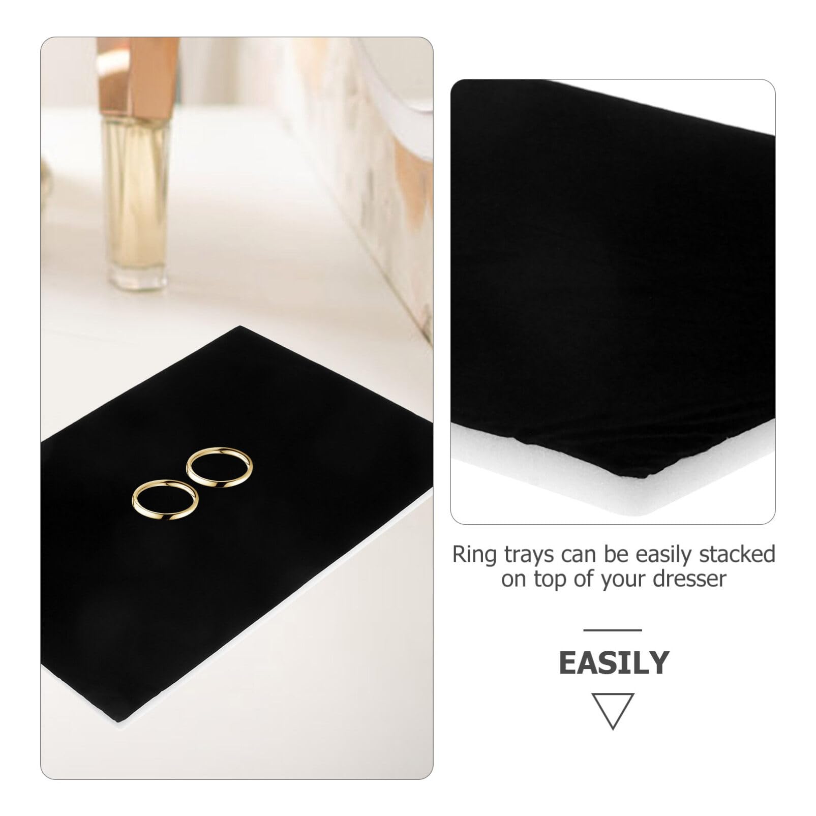 COHEALI Foam Jewelry Inserts Black Velvet Ring Organizer Jewelry Inserts Holder Earring Display Pad for Retail Showcase Box