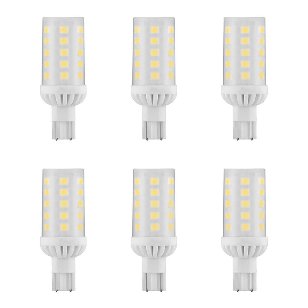Makergroup T5 T10 Wedge Base 921 912 12V LED Light Bulbs 4W Natural White 4000K for RV Camper Travel Tailer Boat Marine Lights and Outdoor Landscape Deck Stair Step Path Lights 6pcs