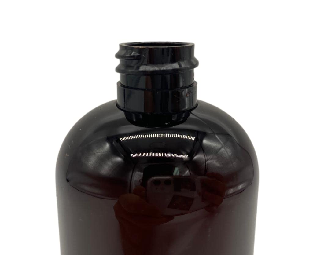 Natural Farms 5 Pack - 4 oz – Empty Squeeze Plastic Bottle - Amber Boston with Black Flip Top - for Essential Oils, Perfumes, Cleaning Products