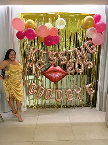 JeVenis Kissing My 20s Goodbye Decorations Kissing My 20s Goodbye Banner Balloons 30th Birthday Balloon Dirty 30 Balloon