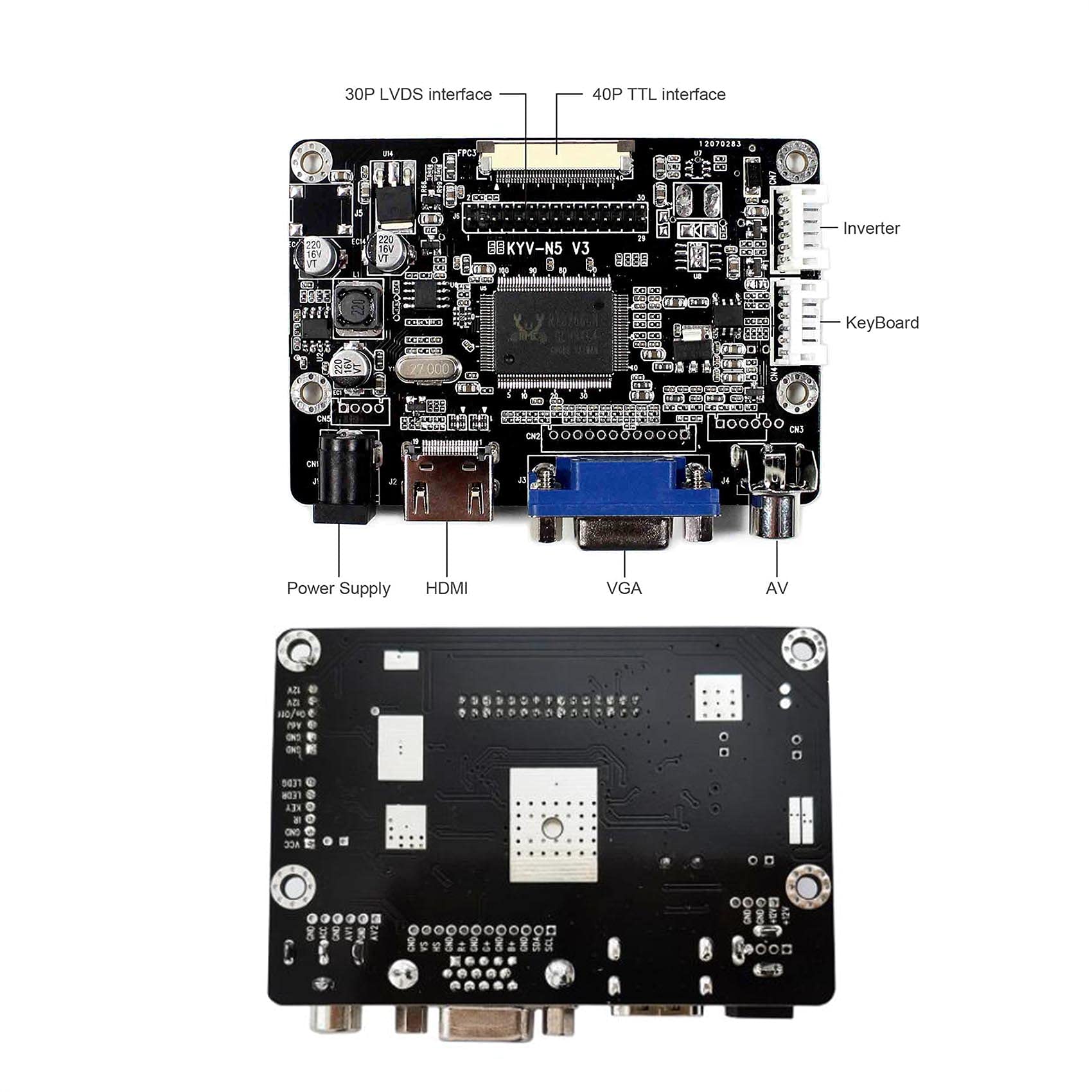 VSDISPLAY 12.3" 12.3 Inch 1920X720 LCD Screen HSD123KPW2-D10 with HD MI VGA AV LCD Controller Board KYV-N5 V3