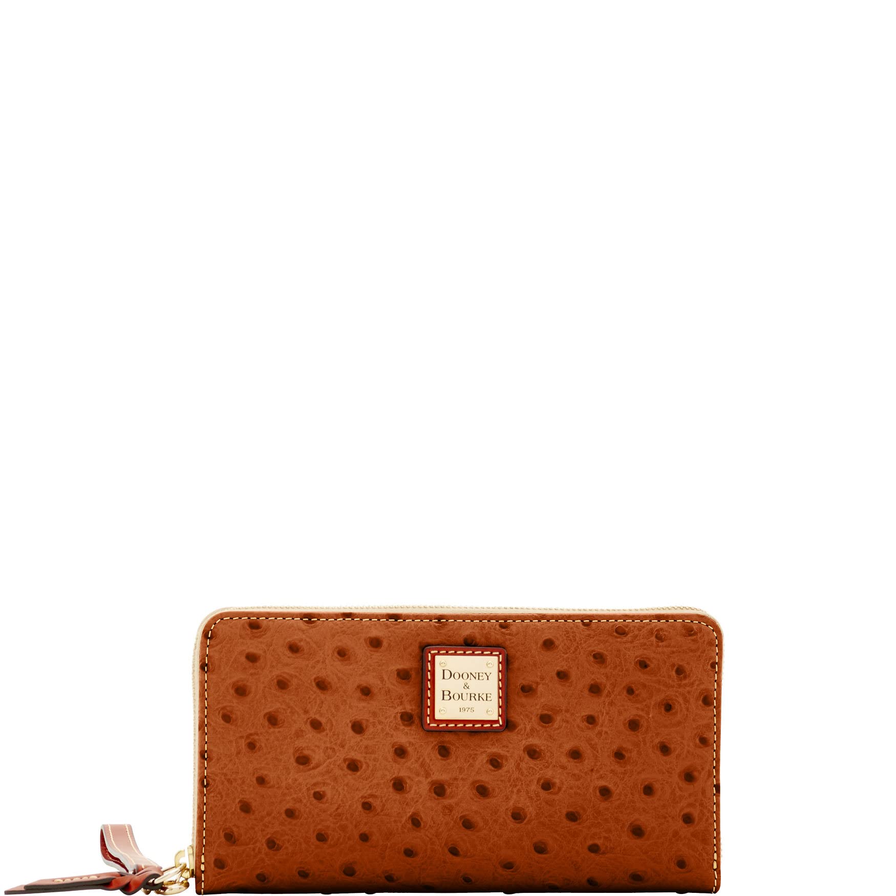 Dooney & Bourke Handbag, Ostrich Large Zip Around Wristlet - Tan