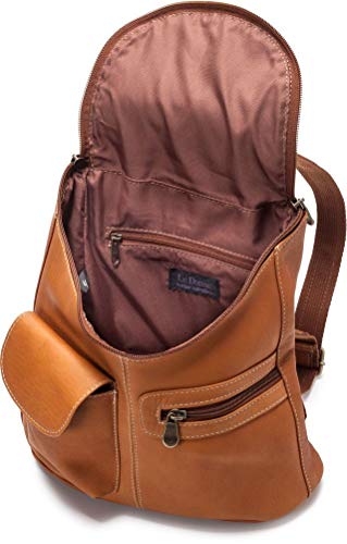 Le Donne Leather Lafayette Classic Women’s Backpack - Premium Full-Grain Colombian Vaquetta Leather, 11” x 10” x 4.5” (Navy)