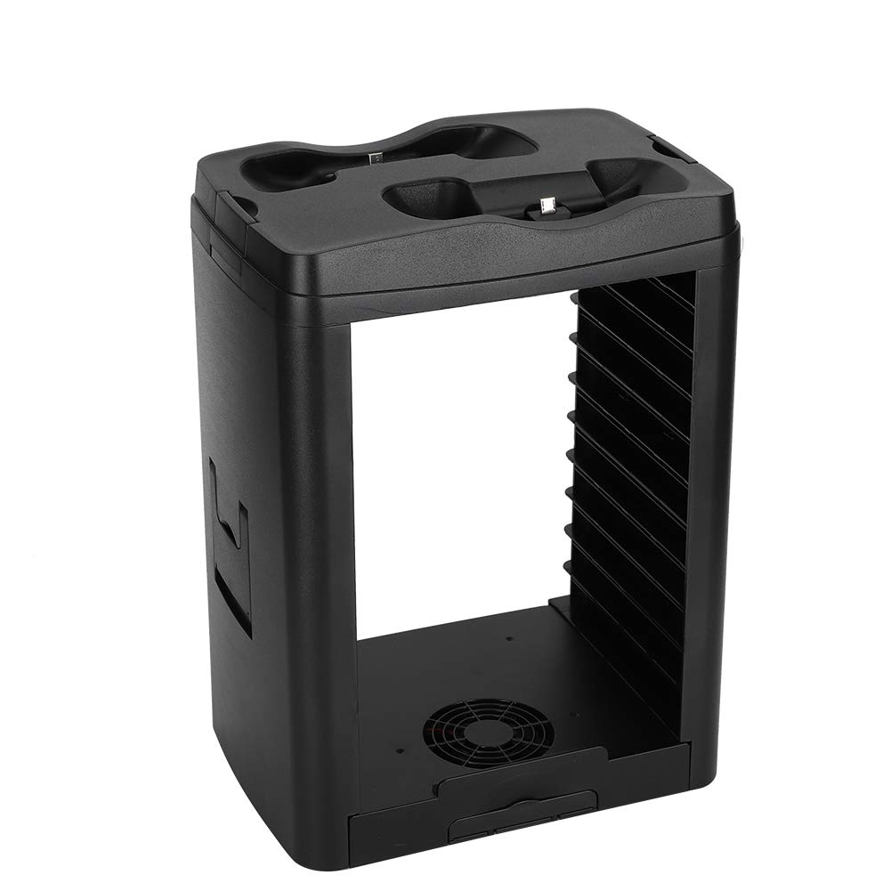 Game Controller Charger Station, Cooling Base, CD Storage Rack, Games Disc Storage Tower, Dual Gamepad Charger Dock, for Xbox ONEX/Slim Host