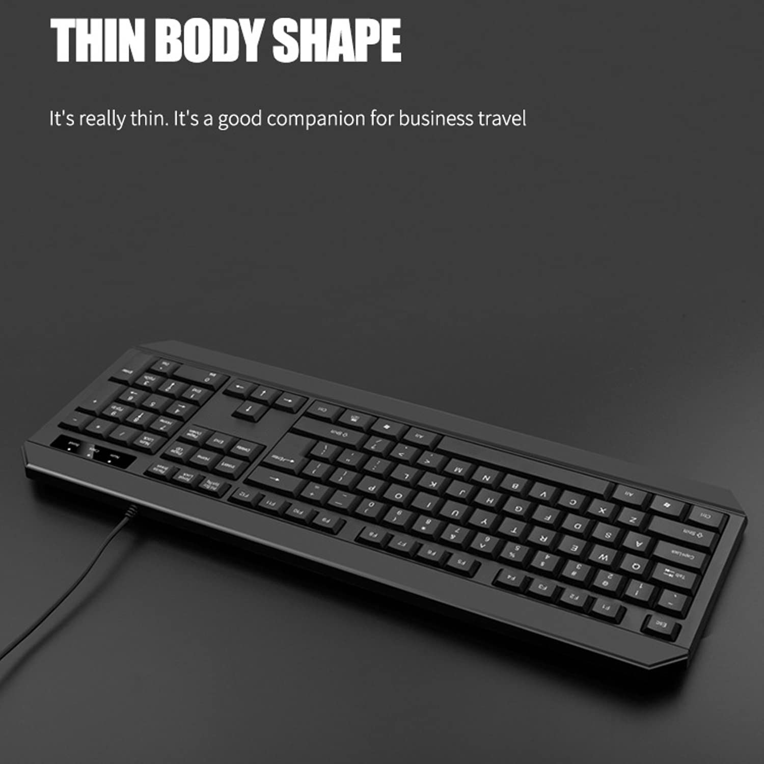 EXHNLE Wired Keyboard and Mouse Combo, USB Wired Corded Keyboard Mouse Set with Number Pad, with 104 Key Computer PC Gaming Keyboard for PC/Laptop