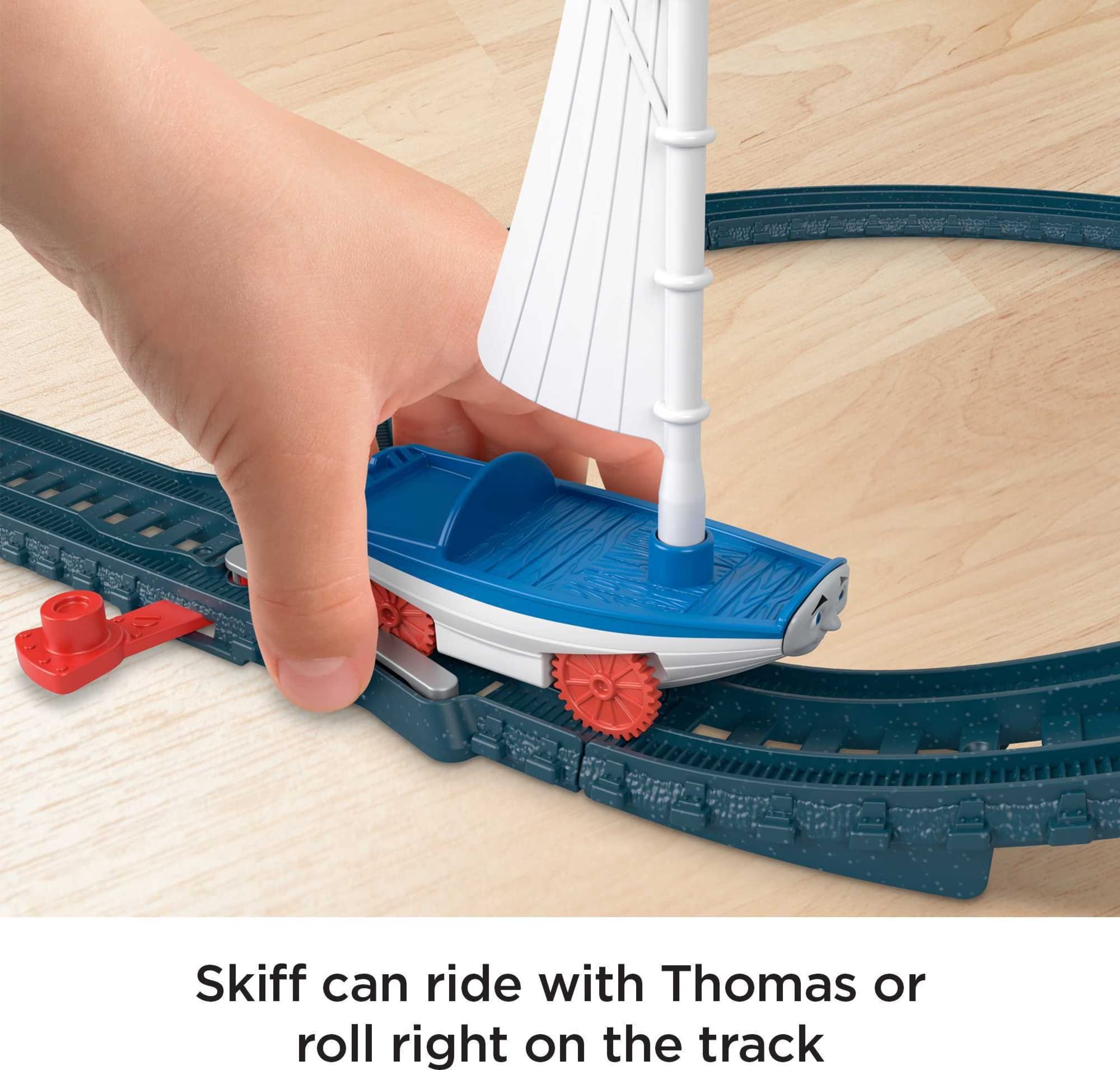 Thomas & Friends Motorized Toy Train Set Bridge Lift Thomas & Skiff Track Playset with Boat for Preschool Pretend Play Kids Ages 3+ Years