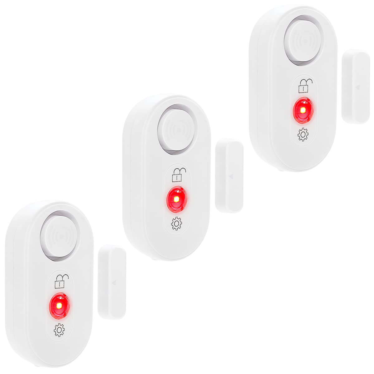 Door Alarm for Home Security, Door Open Alarm Sensor for Kids Safety Dementia Patients Window Alarm Sensor 125dB 4 Working Modes, Alarm System for Home Garage Apartment Office(Battery not Included)