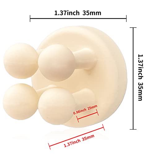 HuJiao-Zi 4 Pieces Silicone Hooks, Reusable Seamless Utility Hook, Towel Key Hooks Self Adhesive Holders for Hanging Kitchen Bathroom Home Office(White)