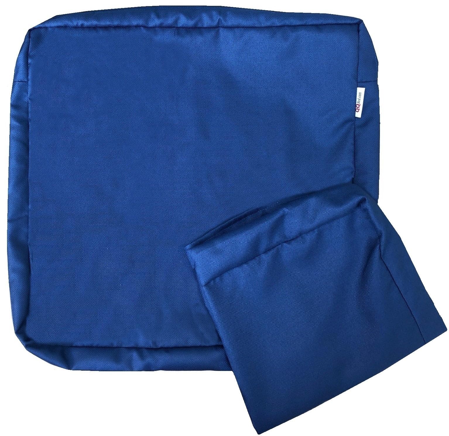 QQbed 2 Pack Outdoor Patio Chair Pillow Seat Washable Cushion Covers 20"X18"X4" Size - Replacement Covers Only (20"X18"X4" 2 Pack, Navy)