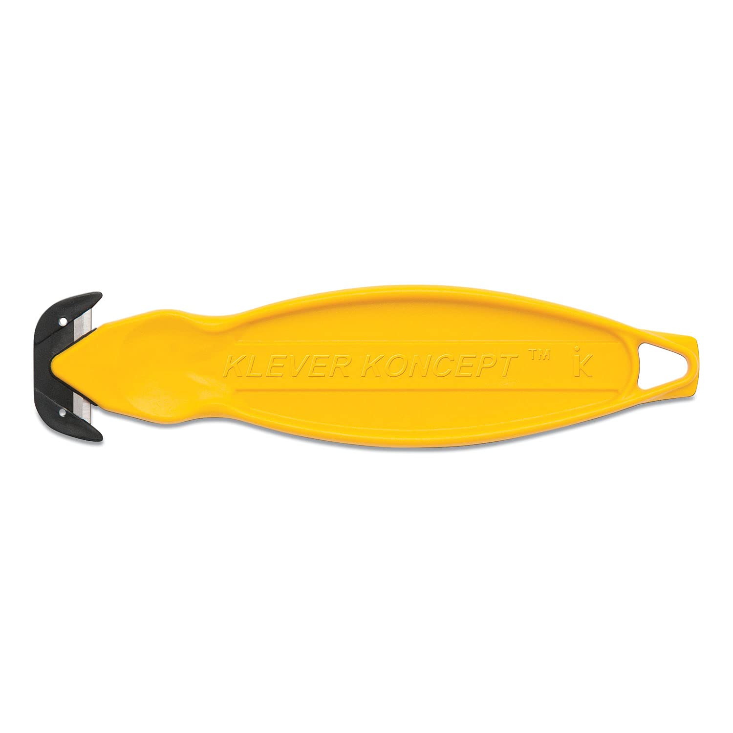 Klever Koncept Safety Cutter, 5.75" Plastic Handle, Yellow, 10/Pack