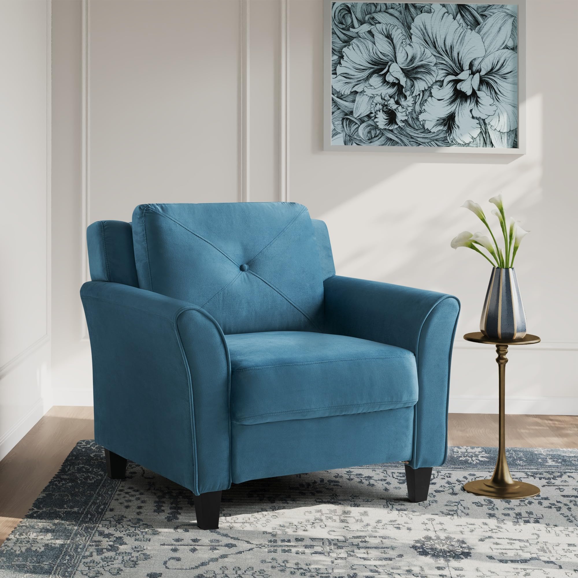 Lifestyle Solutions Harrington Chair, 35.4" W x 32.0" D x 32.7" H, Blue