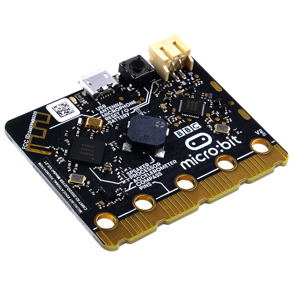 GeeekPi Micro:bit V2 Go Kit Original Microbit V2 Starter Kit, with BBC Micro:bit V2 Board, Battery Holder, 2 AAA Batteries, Micro USB Cable for Coding and Programming