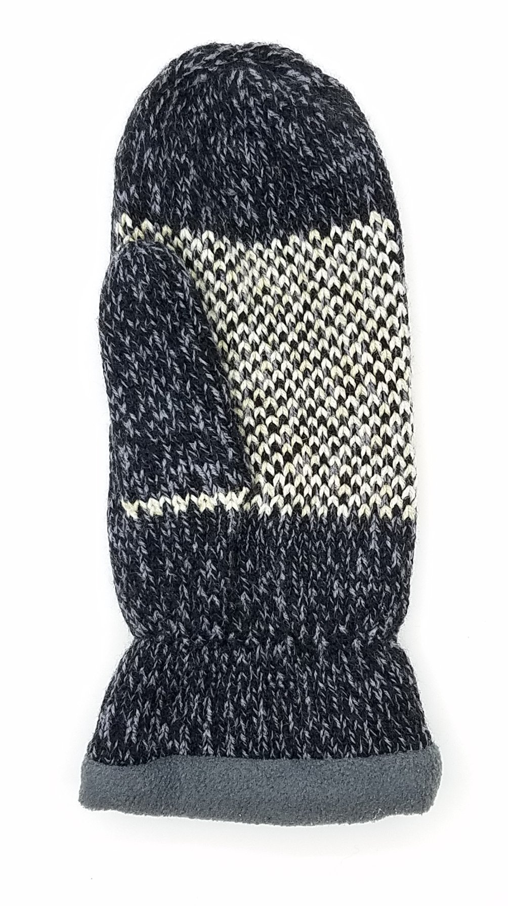 BRUCERIVER Women Snowflake Knit Mittens with Warm Thinsulate Fleece Lining Size M (Black)