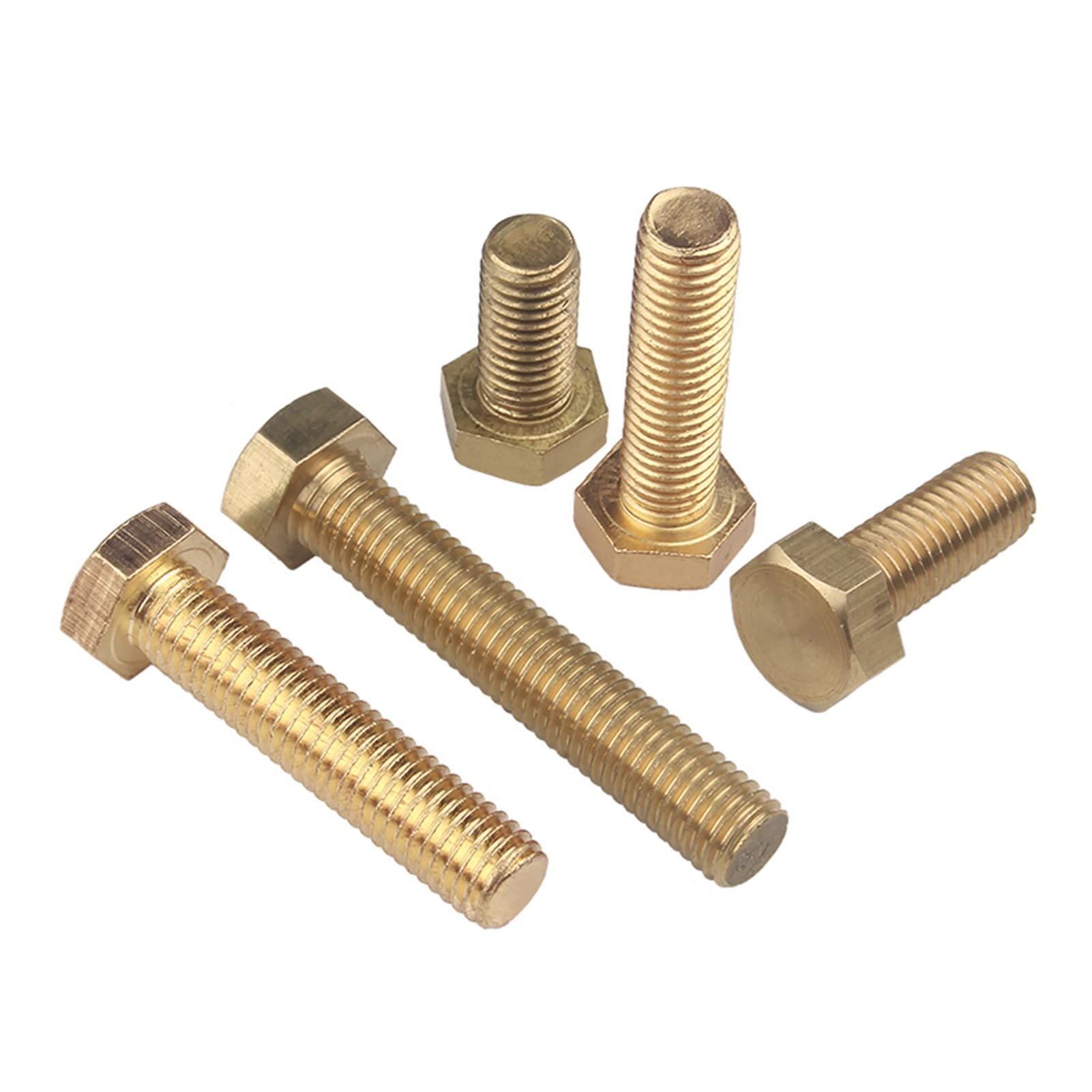 ORANXIN Brass Hex Bolts Screws - M8 M10 M12 Hexagonal Allen Bolt Metric Thread Hex Head Fasteners Machine Screw Tools