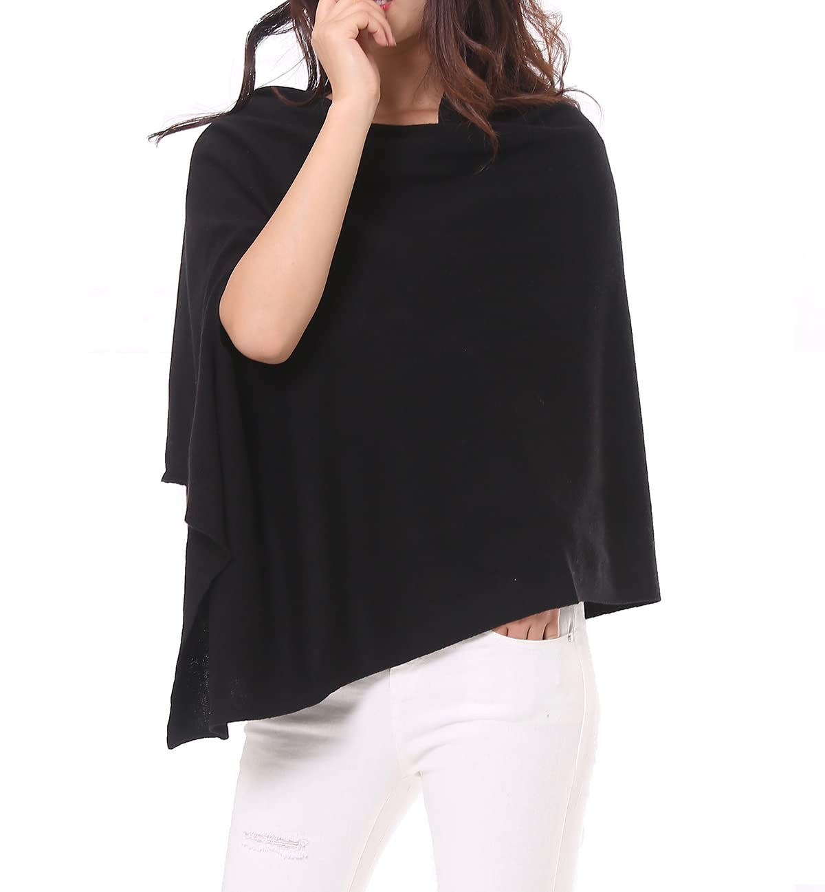 BRUCERIVER Women's Wool Blended Versatile Multi Style Long Knit Poncho Shawls