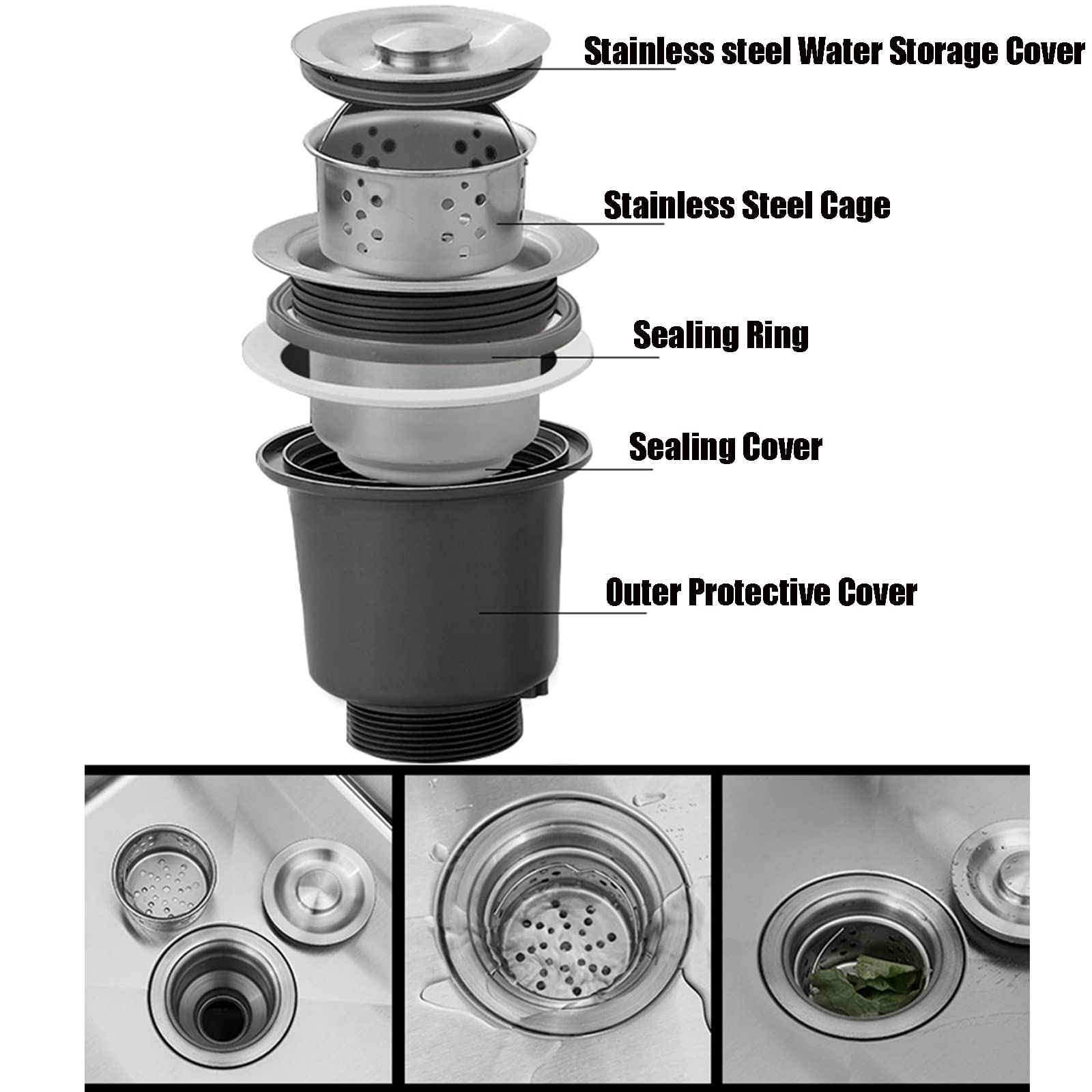 Commercial Restaurant Sink Utility Sink Stainless Steel Free-standing Kitchen Sink Set Single Bowl w/ Faucet & Drainboard for Laundry Garage Camping 120x50x80cm/47.2x19.7x31.5in Left
