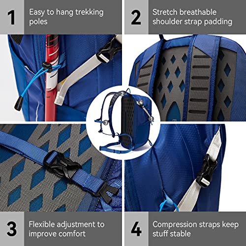 KAILAS Adventure 22L Small Hiking Backpack Lightweight Daypack for Women Men Outdoor Backpacking Camping Trip Travelling Bag Ultralight Waterproof Blue