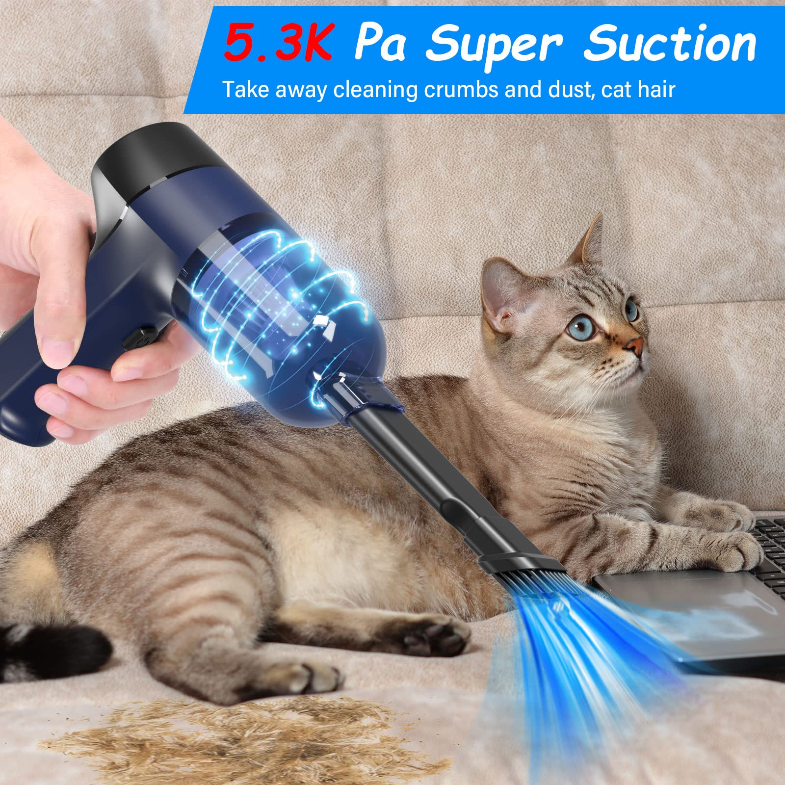 Geekpartn Electric Air Duster- Keyboard Cleaner- Mini Vacuum 3-in-1- Cordless Computer Cleaning kit- Portable Replaces Air Cans for Laptop PC