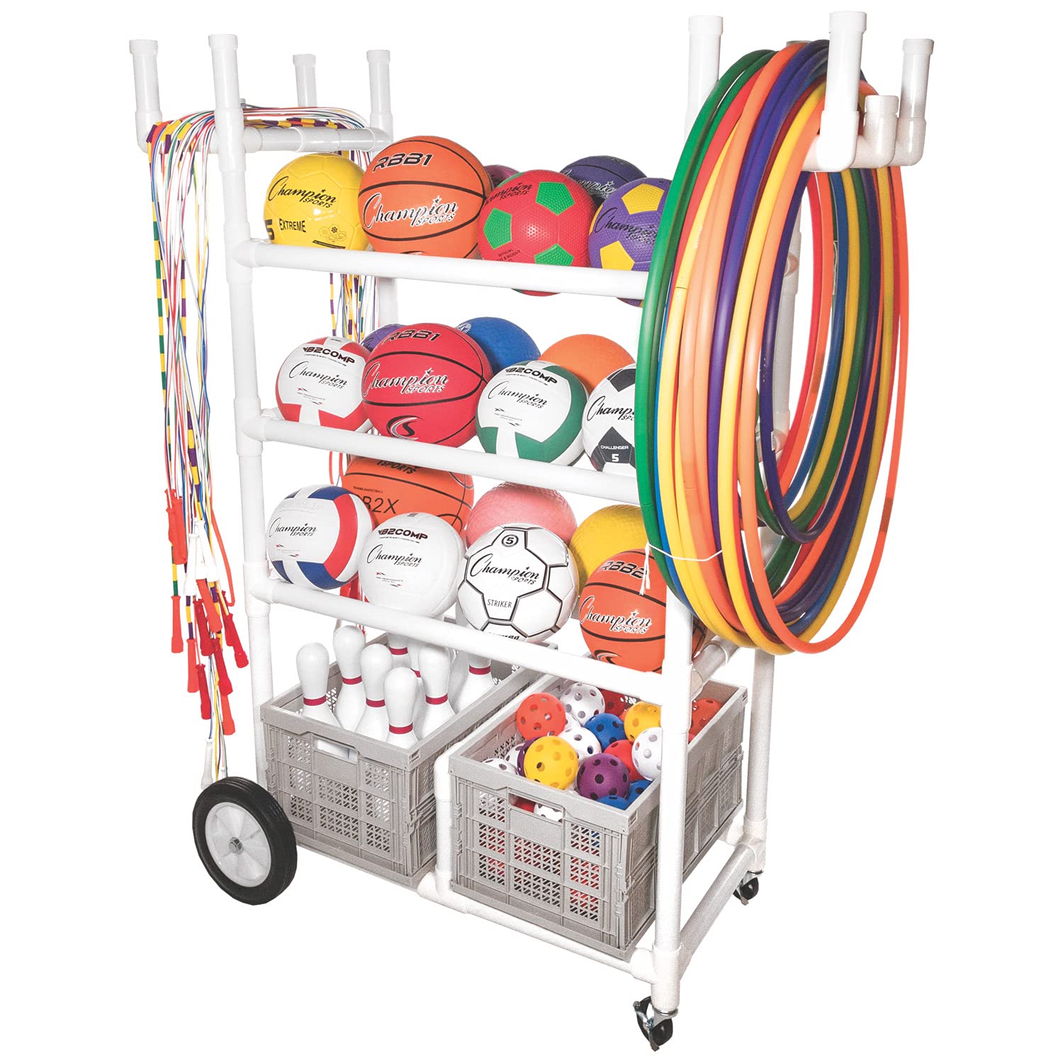 Champion Sports High Impact All-Terrain Heavy-Duty Cart, White, 53" x 19" x 59", White