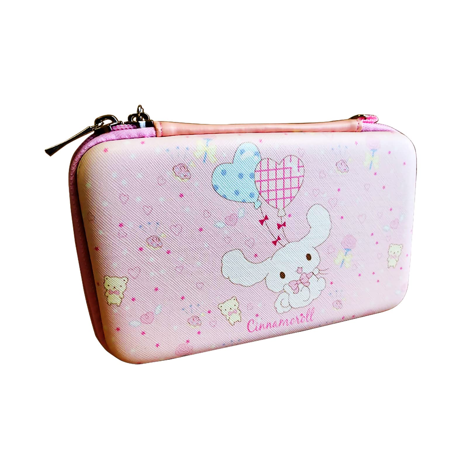 Ganbai New for New 3DS XL LL Carrying Case Storage Bag Pink Color, for Nintendo New3DS 3DSXL 3DSLL DSI NDSI XL Handheld Console, for Cinnamoroll Edition Protective Hard Carry Pouch with Hand Strap