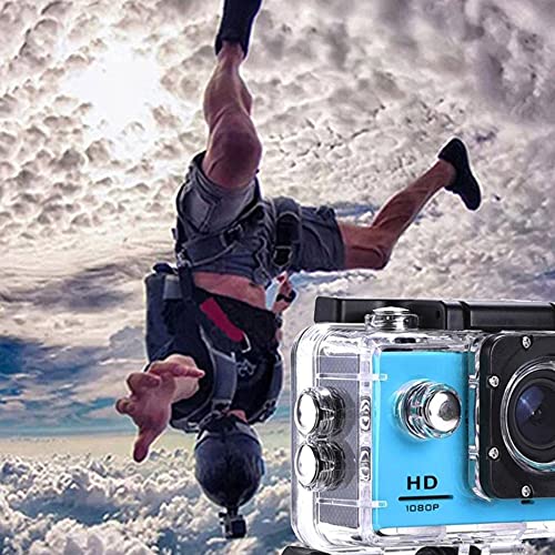 dobrygalpe 1 Set Action CameraPlastic 30M Waterproof Go Diving Pro Sport Mini Dv 1080P Video Camera Bike Helmet Car Cam Dvr,Blue