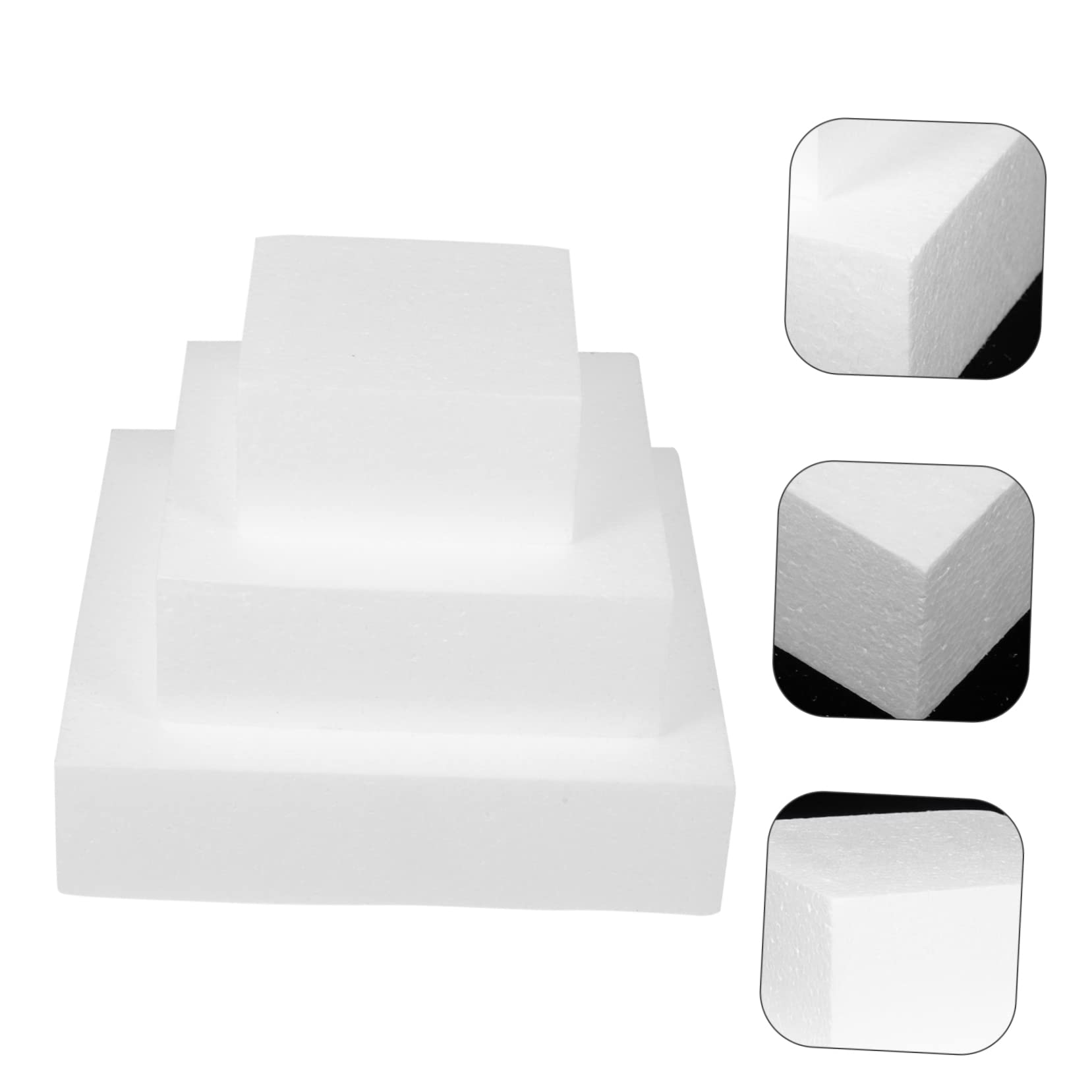 COLLBATH 3pcs Foam Cake Model Cake Foam Display Cake Foam Cake Foam Cake Dummies Faux Wedding Cakes Wedding Cake Stands Party Accessories Big Cake to Rotate White Round