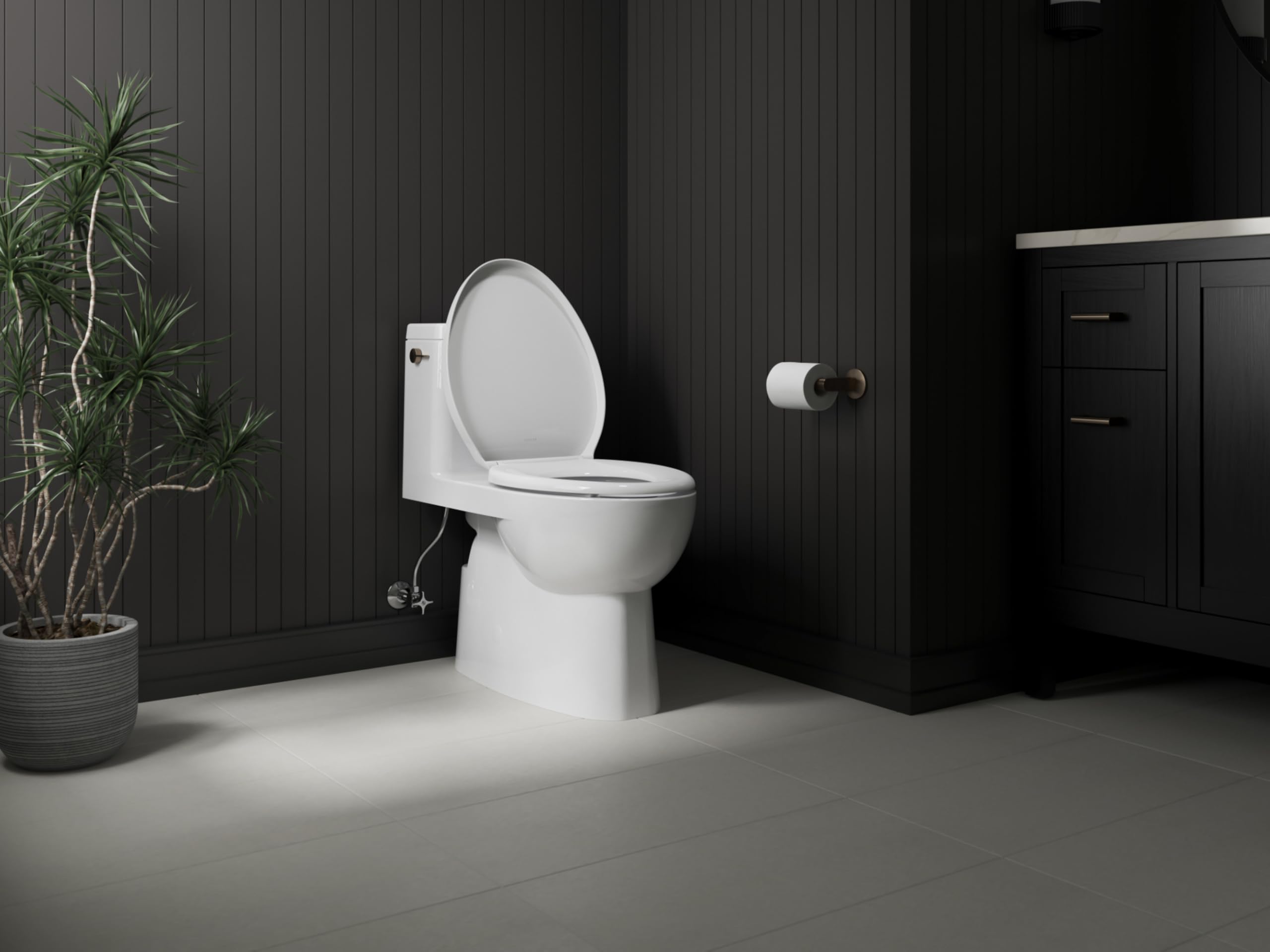 Kohler K-28004-0 Drift ReadyLatch Quiet Close Elongated Toilet Seat, White